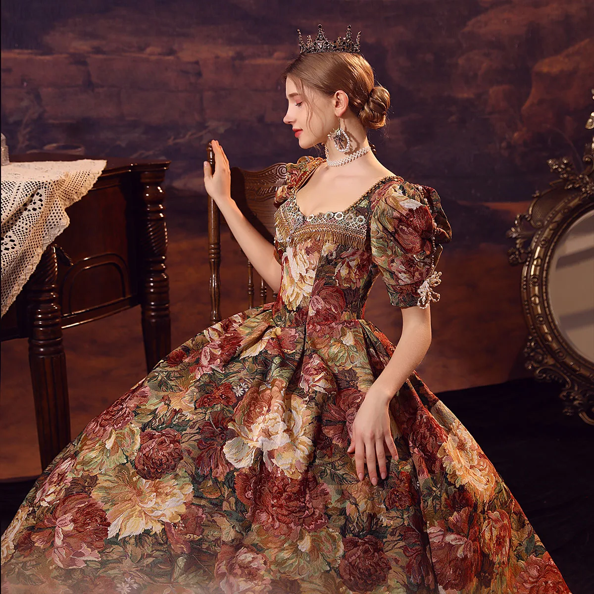 Victorian Era Brocade Dress