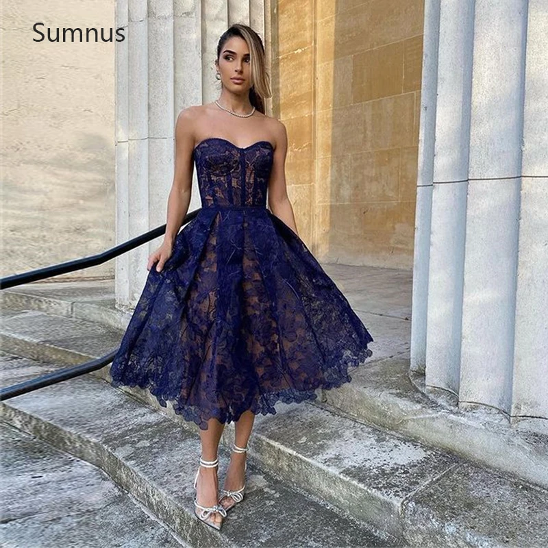 Sumnus-Navy-Blue-Mini-A-Line-Lace-Appliques-Fuchsia-Party-Dress ...