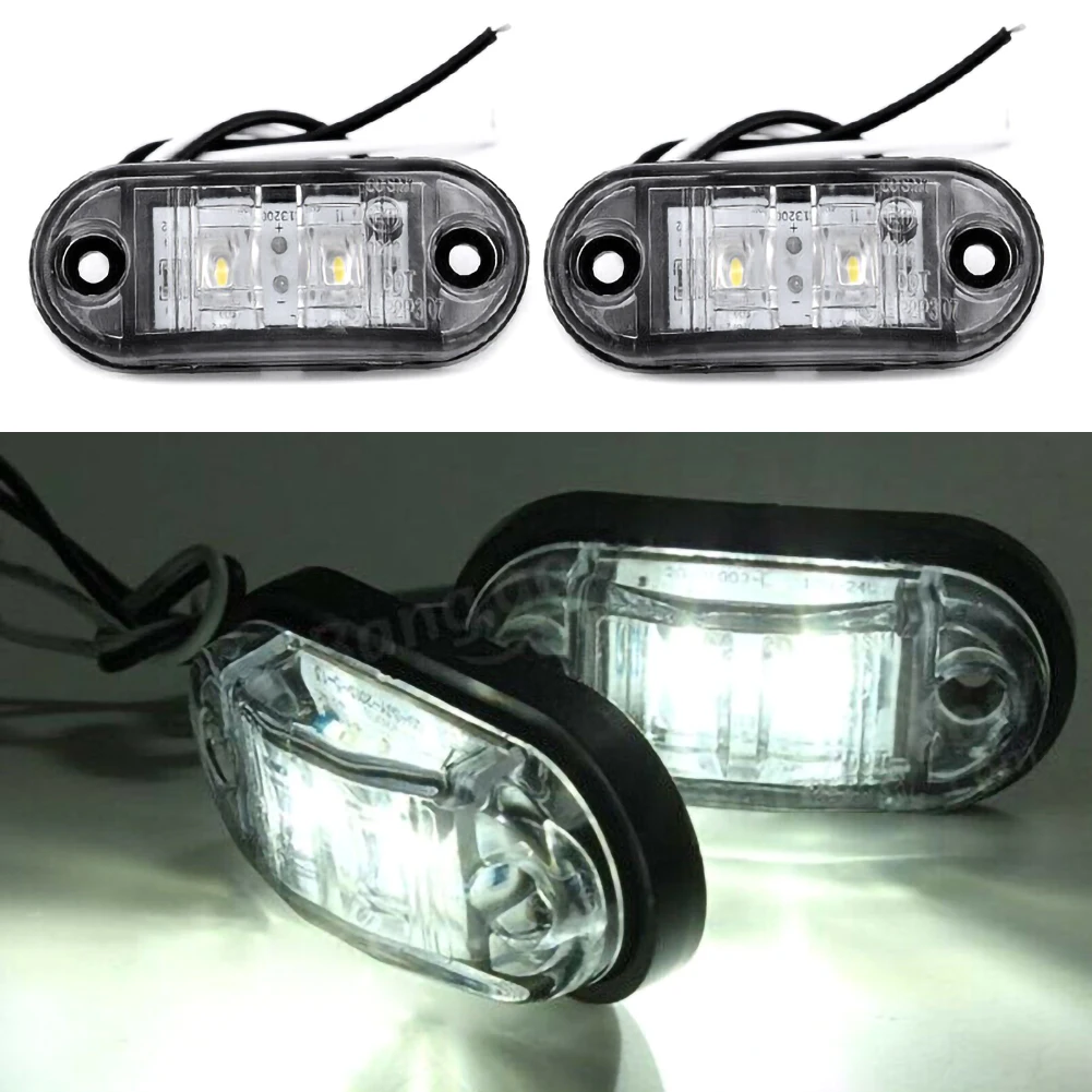 2pcs LED Side Marker Lights Clearance Car Trailer Caravan 12V ...