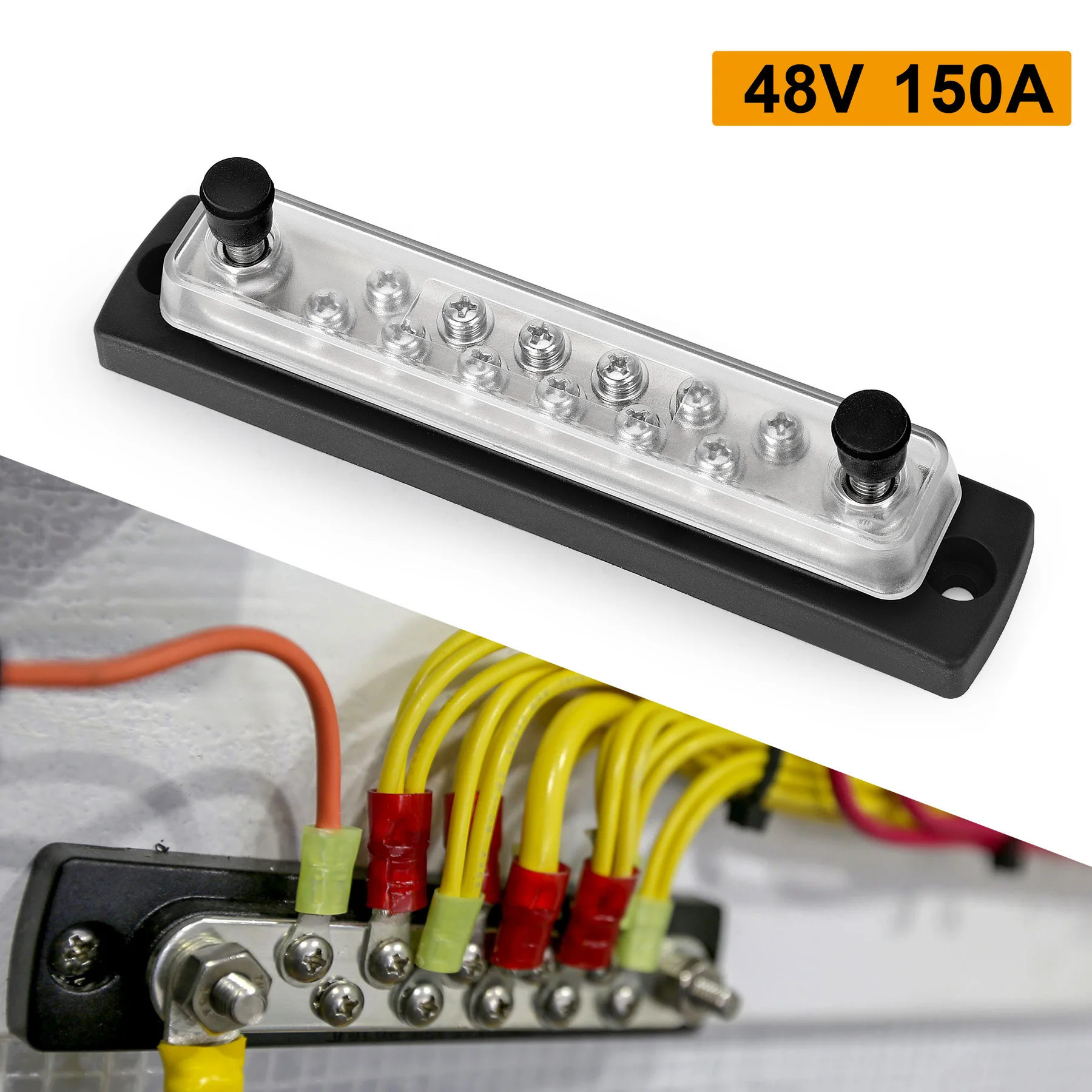 150A-48V-CD-Battery-Power-Distribution-Block-Bus-Bar-Positive-Negative ...