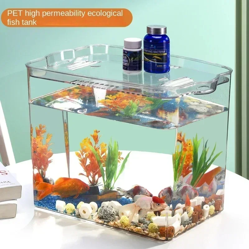 Transparent-Acrylic-Ornamental-Fish-Tank-Betta-Ecological-Breeding-Box ...