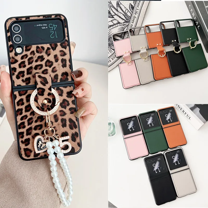Fashion-Green-Ring-Leopard-print-Leather-Case-For-Motorola-Razr-40 ...