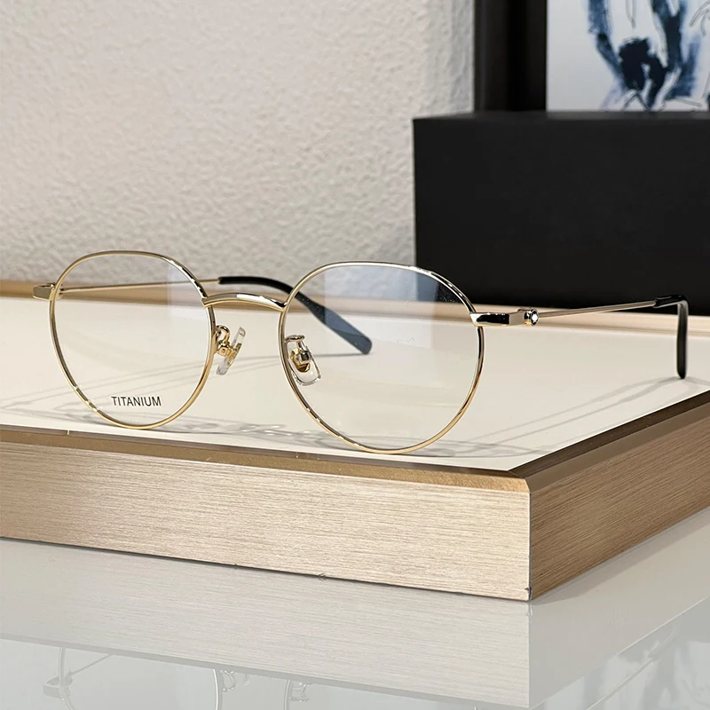 Gafas-ovaladas-redondas-Vintage-de-titanio-puro-de-alta-calidad-montura ...