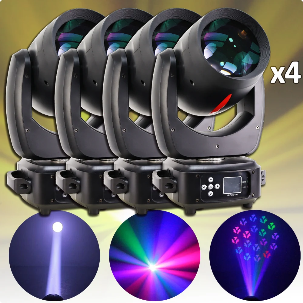 4-pz-lotto-250W-Mini-LED-Spot-Beam-Moving-Head-Light-DMX512-18Prism ...