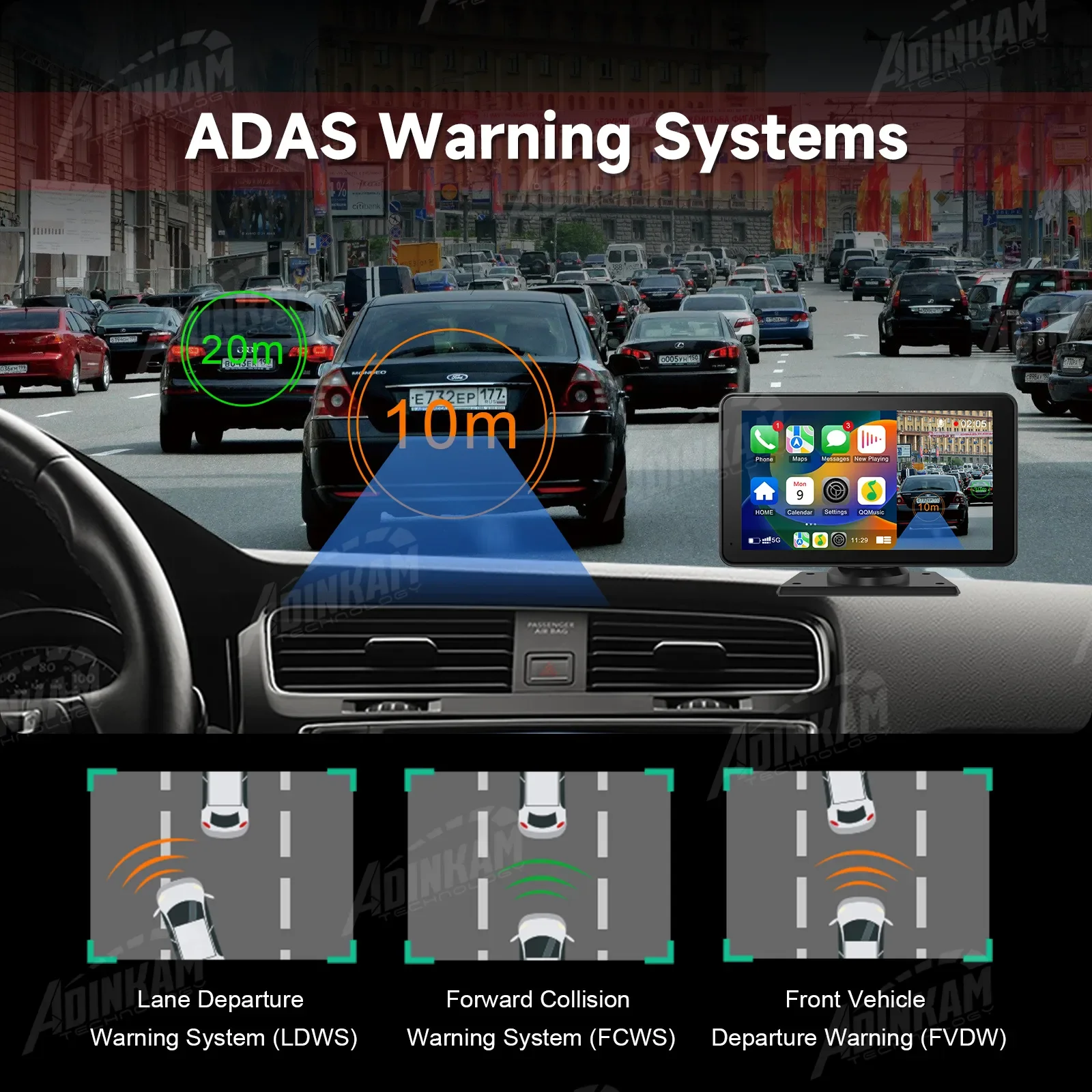 跨境专供7寸导航PND中控4K超清手机投屏CarPlay蓝牙记录AUX车载-阿里巴巴