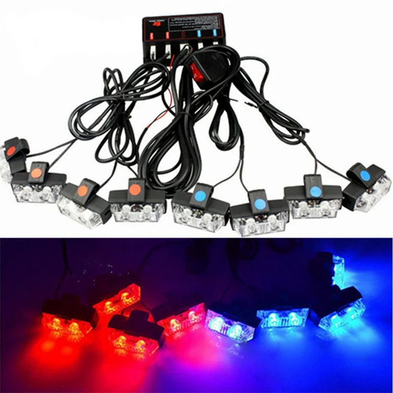 12V Vehicle Car Front Deck Grille LED Strobe Flash light Police ...