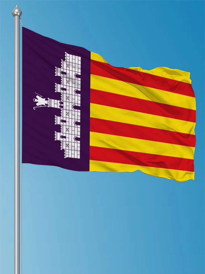 Mallorca Spain Flag 677 Balearic Islands Flag Stock Photos, High Res
