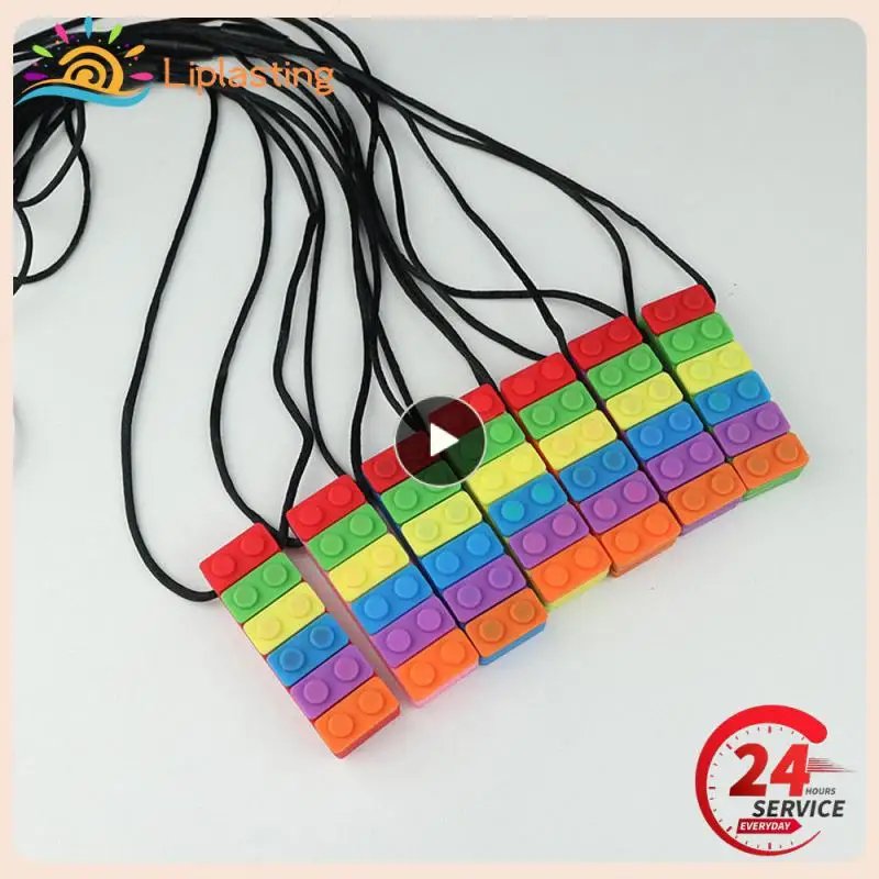 Sensory-Chew-Necklace-Brick-Chewy-Kids-Silicone-Biting-Pencil-Topper ...