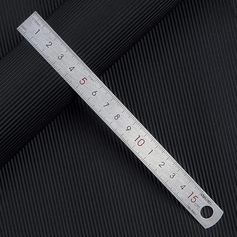 Deli-15cm-Stainless-Steel-Metal-Straight-Ruler-MM-Inch-Measuring-Scale ...