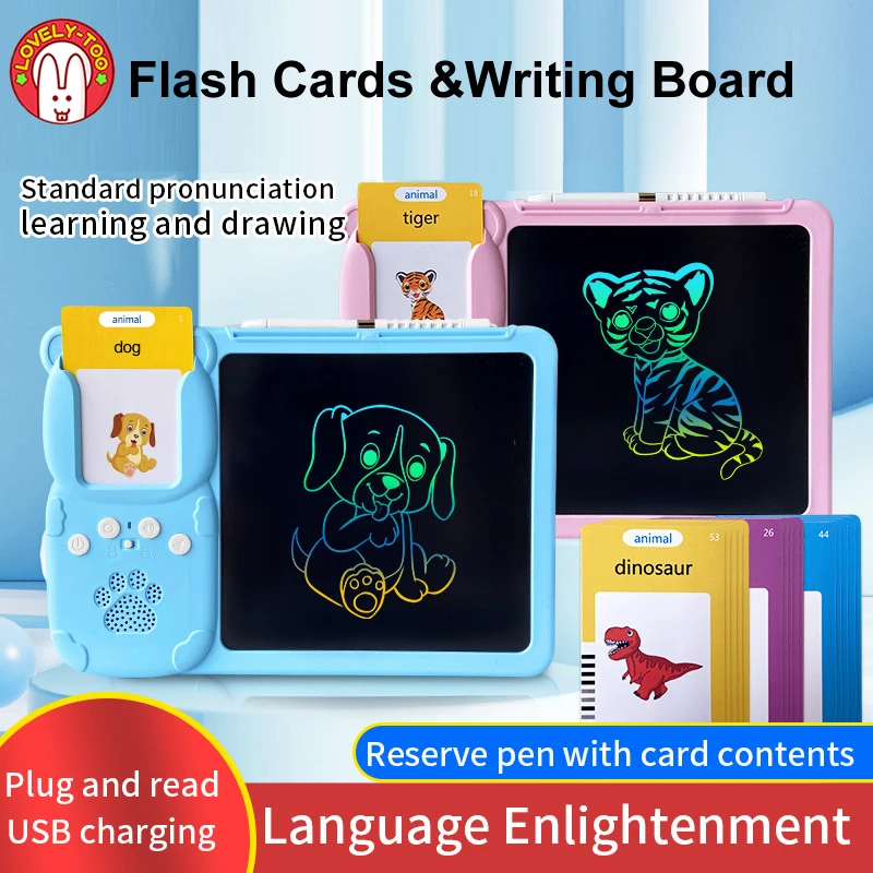 Talking-Flash-Cards-LCD-Writing-Tablet-Board-Pad-Toddler-Toy-To-Learn ...