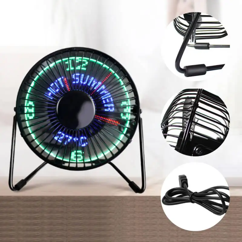 Temperature-Time-Display-USB-Desktop-Fan-6-Inch-Iron-LED-Clock-Light ...