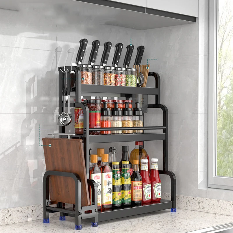 2-3Layers-Kitchen-Rack-Stainless-Steel-Knife-Spice-Rack-Seasoning ...