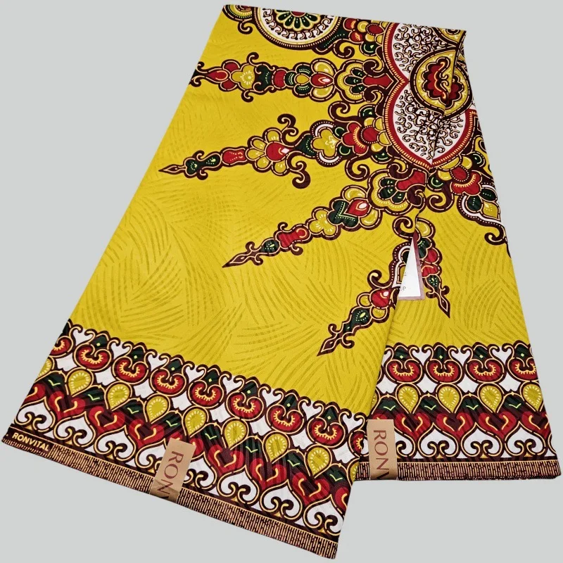 Tissu Batik en coton et cire de Style Java africain imprimé jaune, pour ...