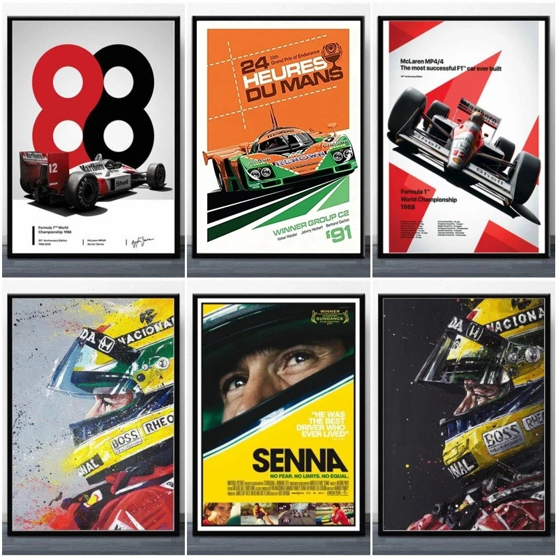 Racing Car And Racing Driver Posters Prints Hot Ayrton Senna F1 Formula ...