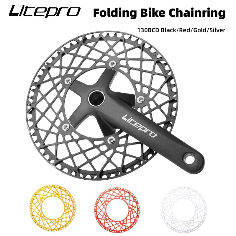 Litepro 접이식 자전거 체인 링, 130 Bcd 크라운 53 56 58 톱니, BMX 스프로킷 로터 크랭크셋, 사이클링 ...
