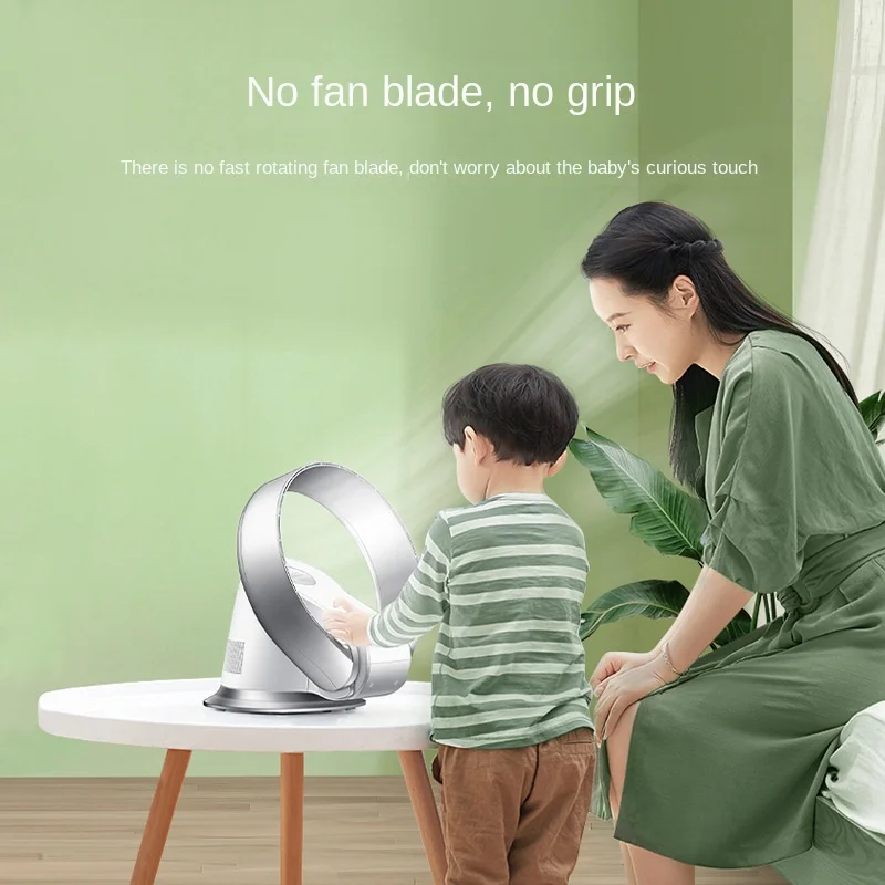 Turbocharged Safety Bladeless Fan 9 Speed Wind Fans Wall Mounted Timing ...