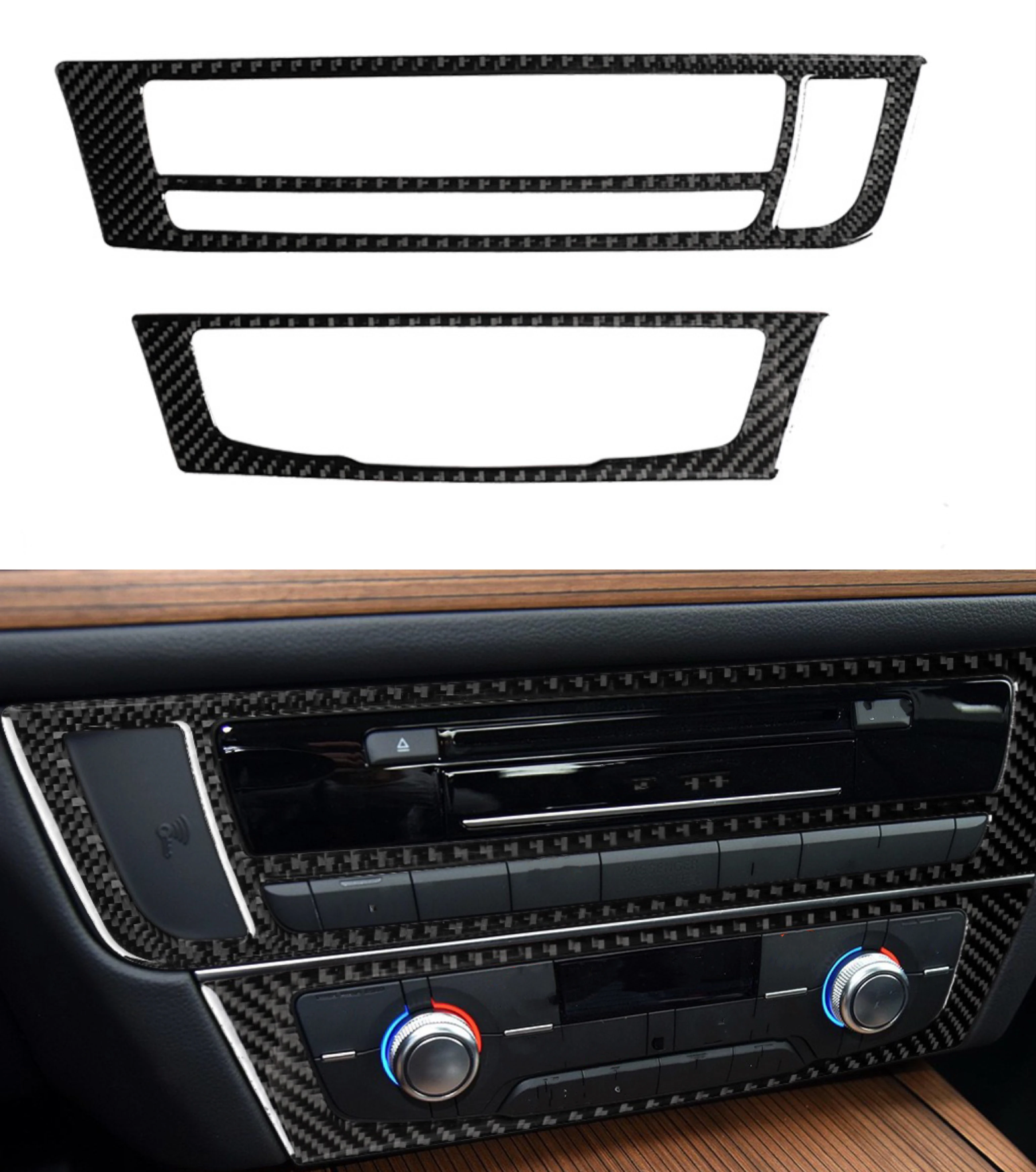 For Audi A6 C7 4G A7 Carbon Fiber Car Interior Air Conditioning Panel ...
