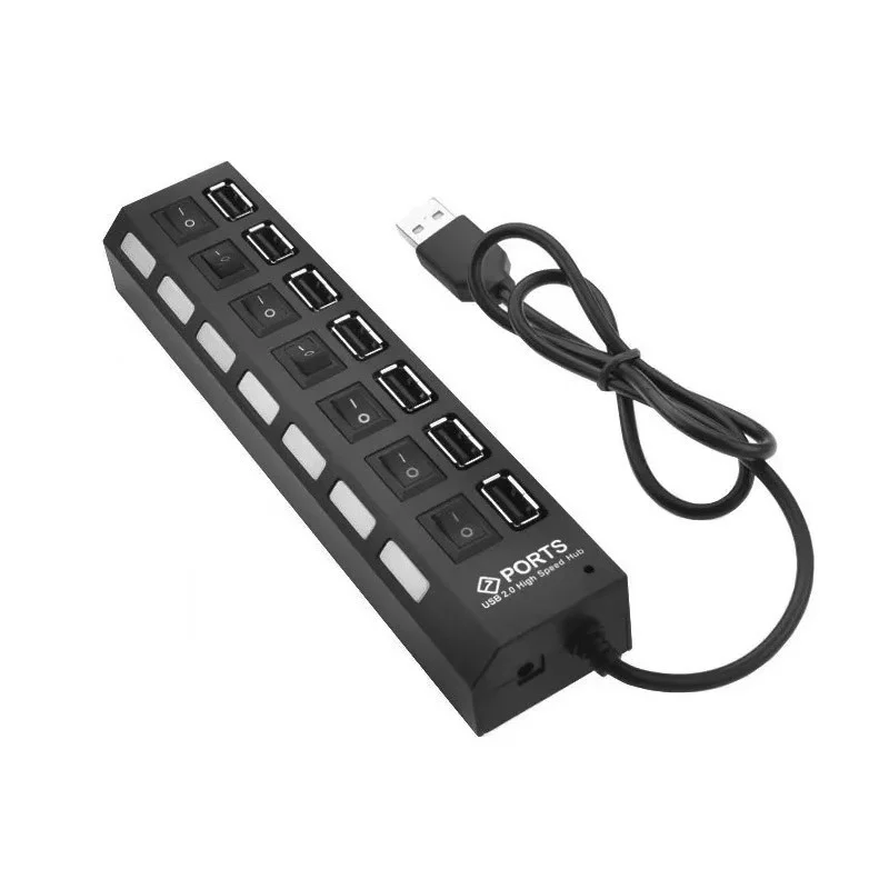 7 Ports Usb Hub Led Nagysebességű 480 Mbps Adapter Hub, Kikapcsolva A ...