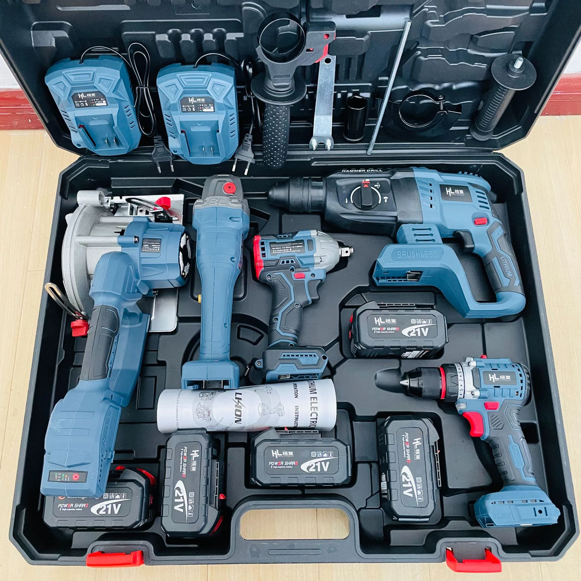 HENGLAI-estoque-Grande-desconto-Ferramentas-El-tricas-Combo-5-Kits-Tool ...