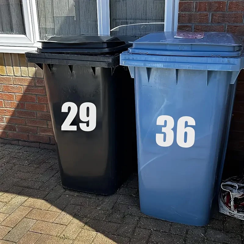 Durable Outdoor Label Garage Trash Can Numeber Stickers Weatherproof ...