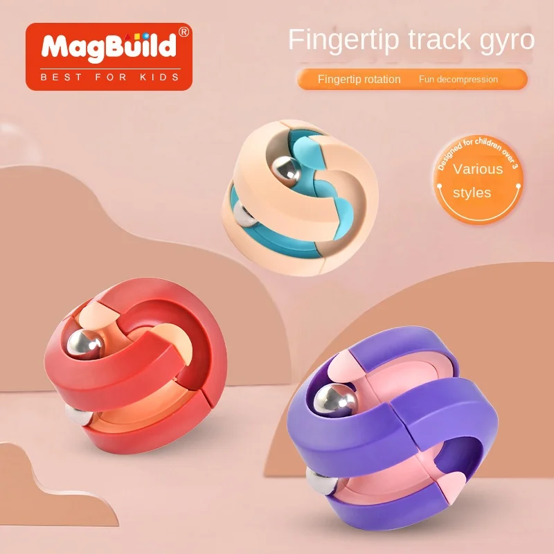 Puzzle-Ball-Gyro-Decompress-Toy-Track-Rubix-Cube-Marbles-Finger-Gyro ...