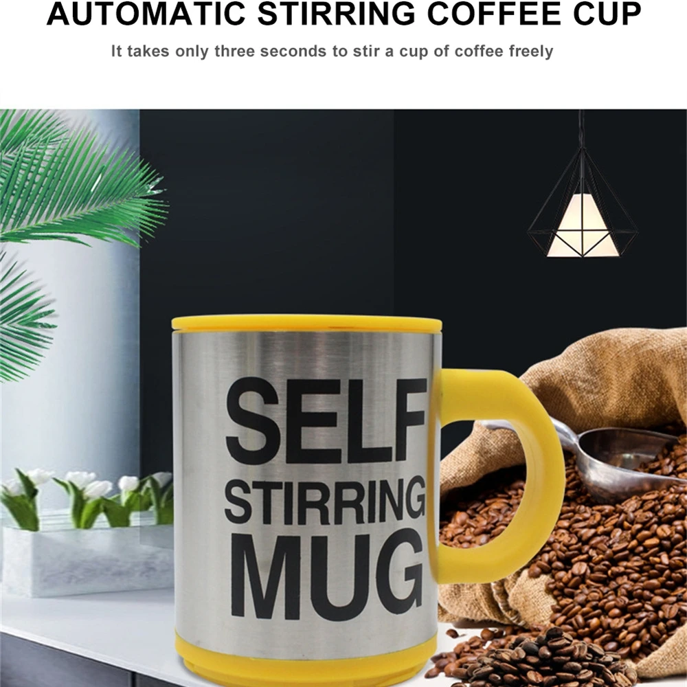 400ML-Self-Stirring-Mug-Stainless-Steel-mix-Coffee-tea-Cup-Electric ...