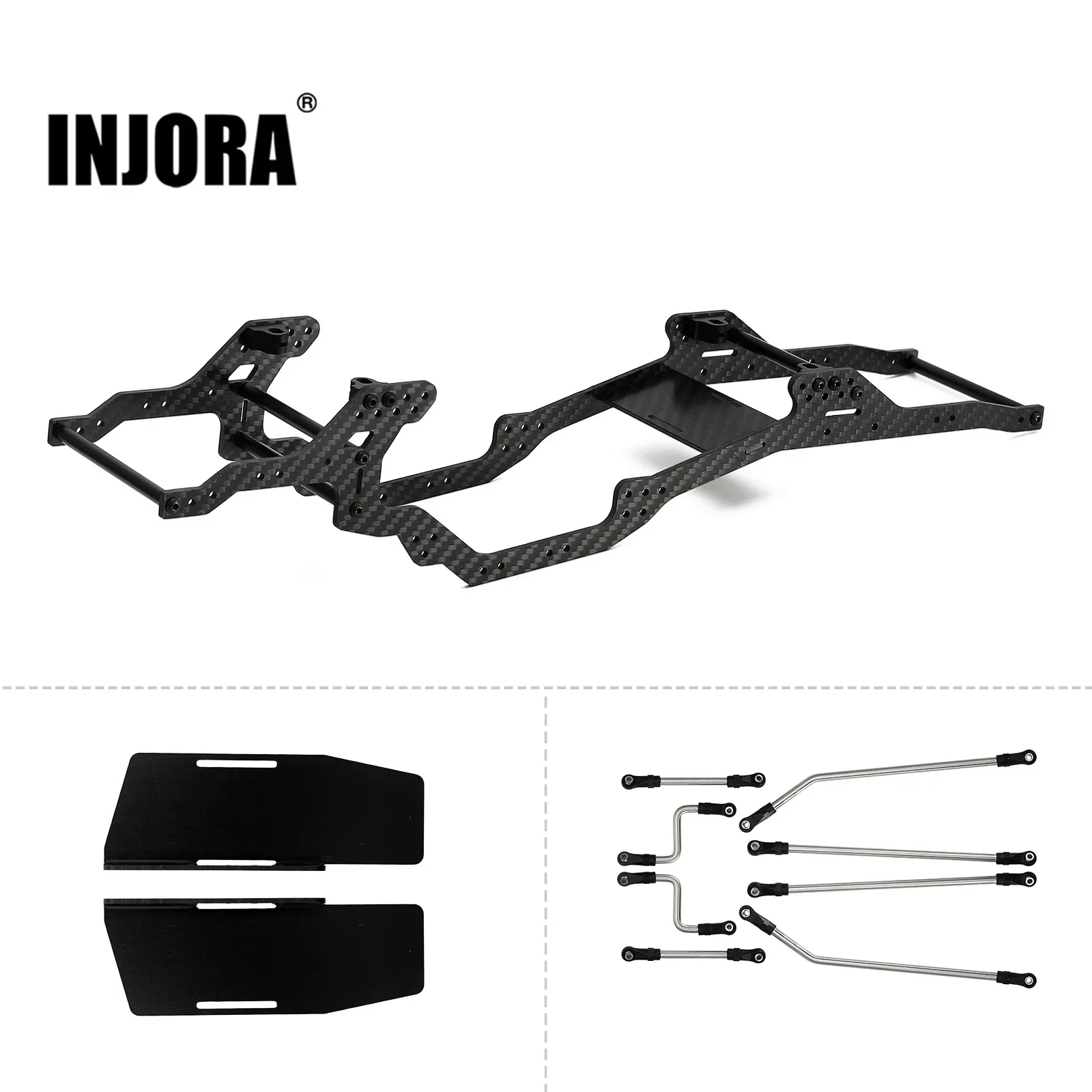 INJORA-LCG-Carbon-Fiber-Chassis-Kit-Frame-Girder-for-1-10-RC-Crawler ...