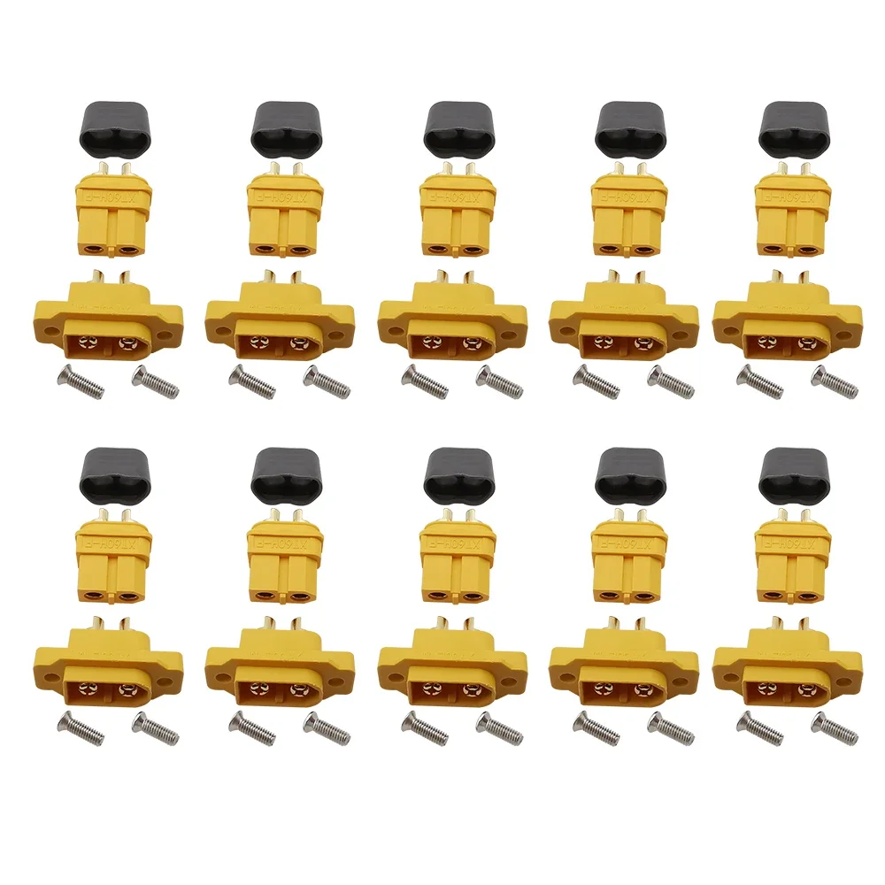 10 Pairs XT60E XT60H Male Female Socket XT60 Bullet Panel Mount Screw ...