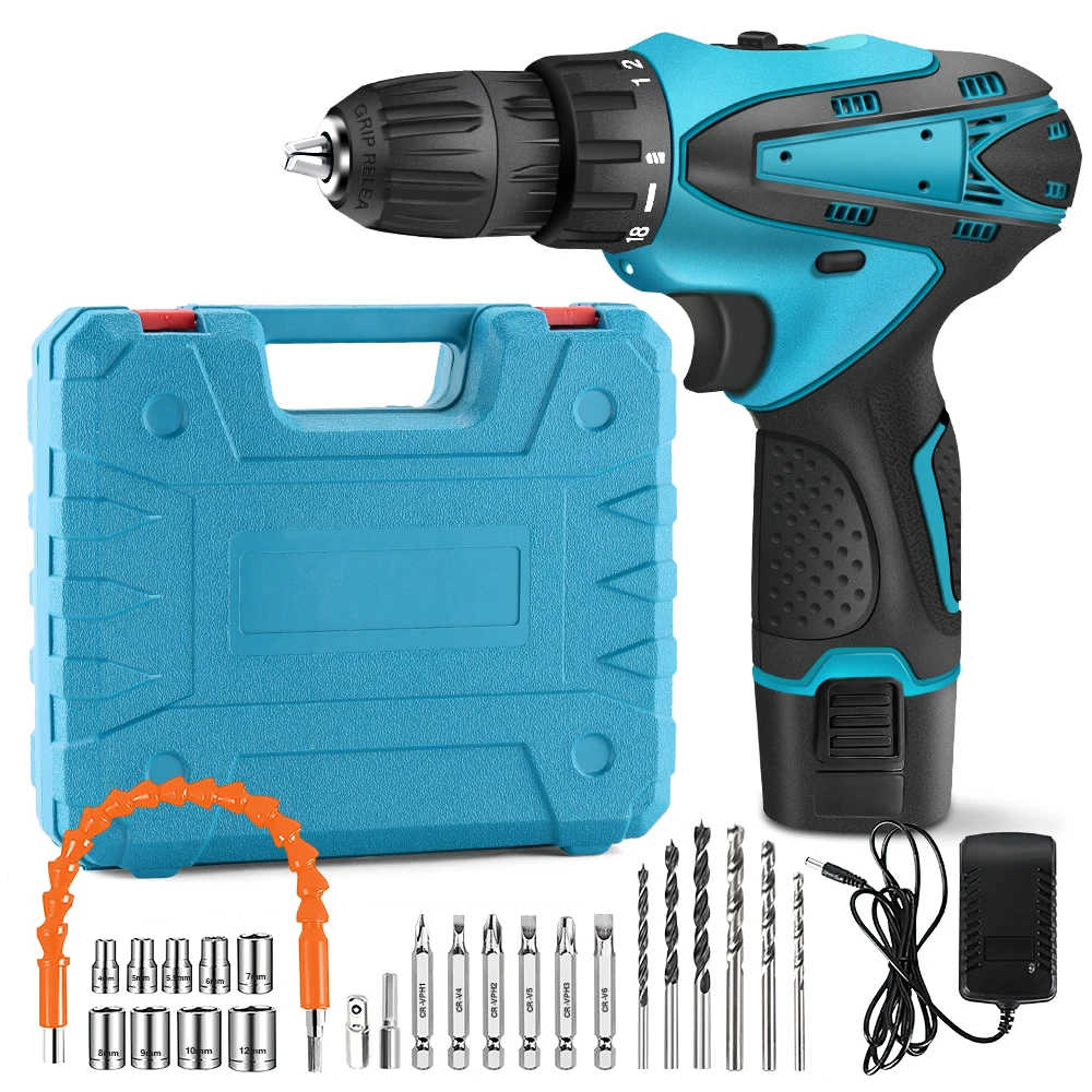 28V-Cordless-Electric-Drill-3-System-Household-Rechargeable-Impact ...