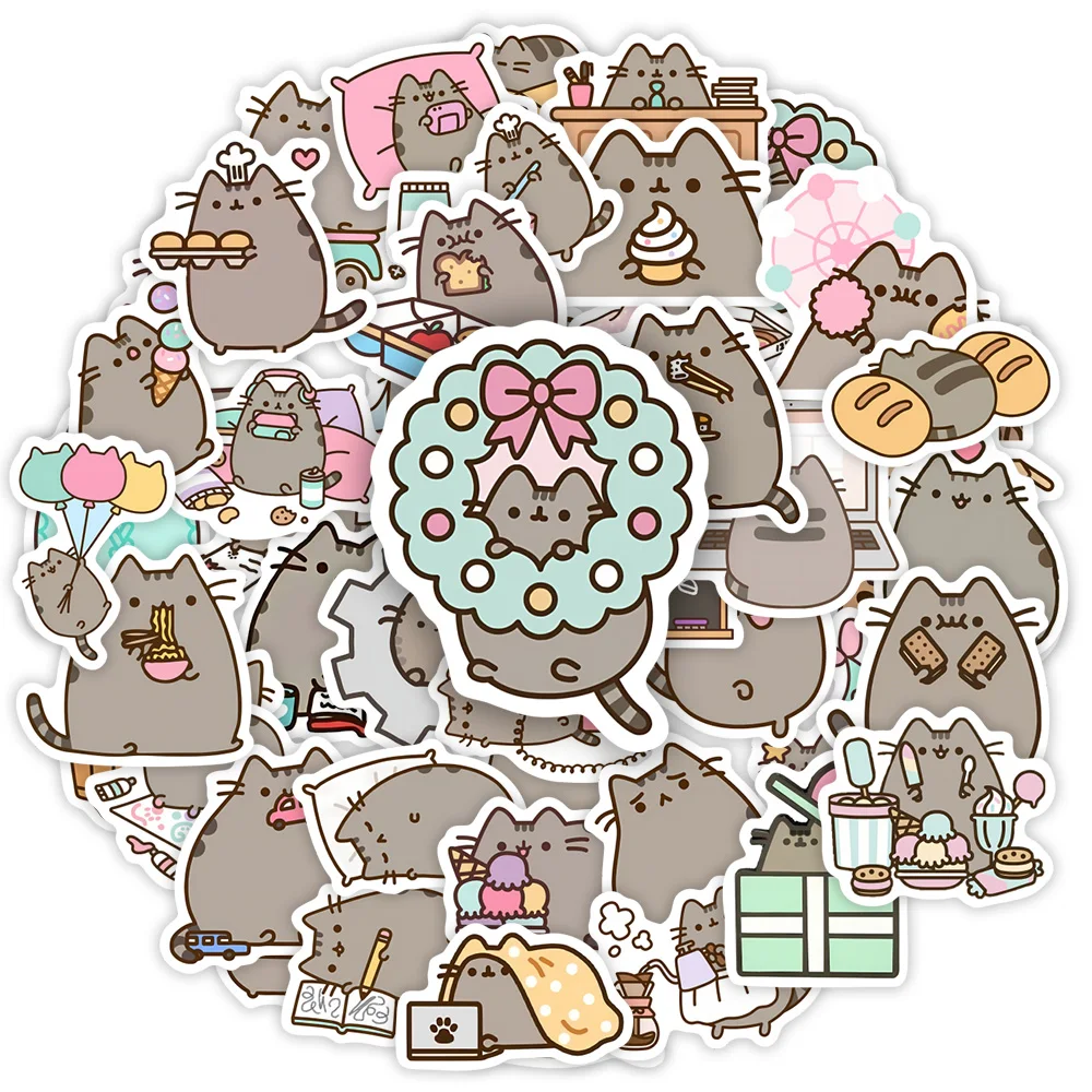 Cute Kawaii Chubby Cat Stickers Funny Kids DIY Toy Gift Graffiti Decal ...