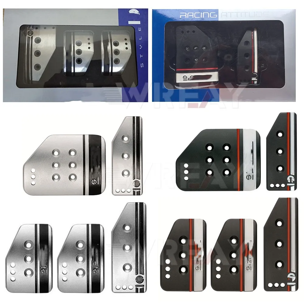 S-logo-Racing-Pedals-Aluminum-alloy-Manual-auto-throttle-Pedal-Pad-No ...