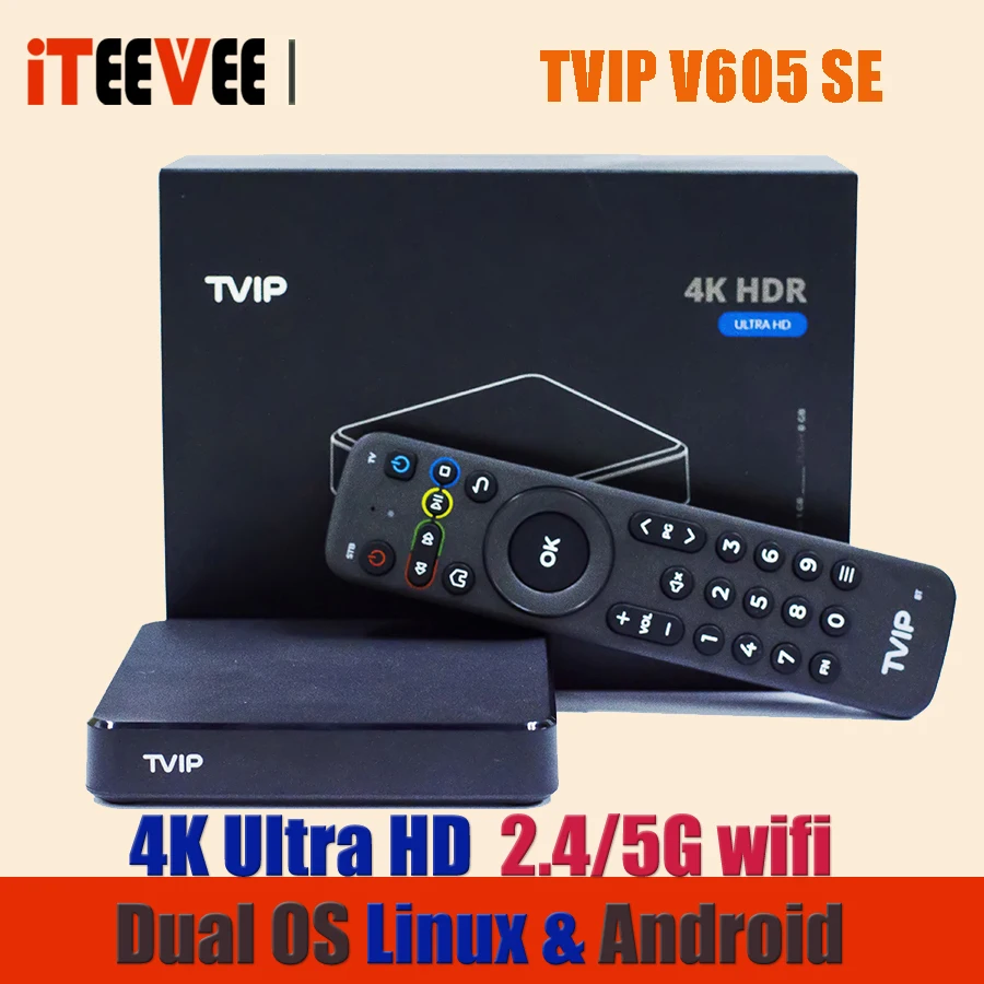 1PC 2025 Original TVIP 605 SE 4K Linux TV Box 8G S905X Quad Core TVIP S ...