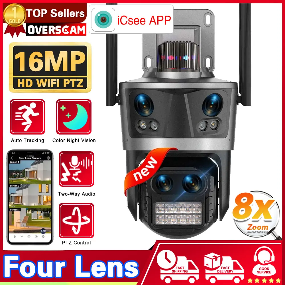 Outdoor-4-Lens-4-Screen-Linkage-Wifi-PTZ-Camera-8X-Hybrid-Zoom-Auto ...