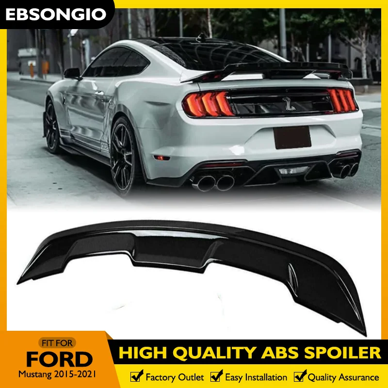 Rear Trunk Spoiler Wing Painted Glossy Black Spoiler For Ford Mustang ...