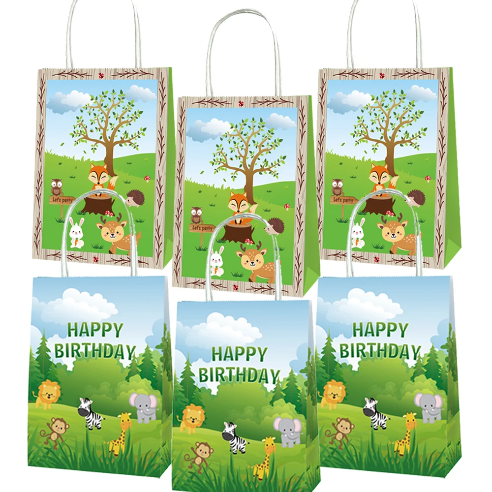 4-20pcs-Jungle-Safari-Animals-Candy-Treat-Gift-Bags-Forest-Kraft-Paper ...