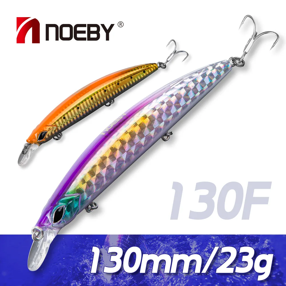NOEBY-Floating-Minnow-Fishing-Lure-130mm-23g-Long-Casting-Wobblers ...