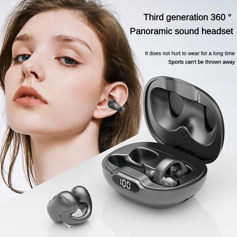 TWS Wireless Bluetooth Headset Earclip Design Headphones HiFi Music ...