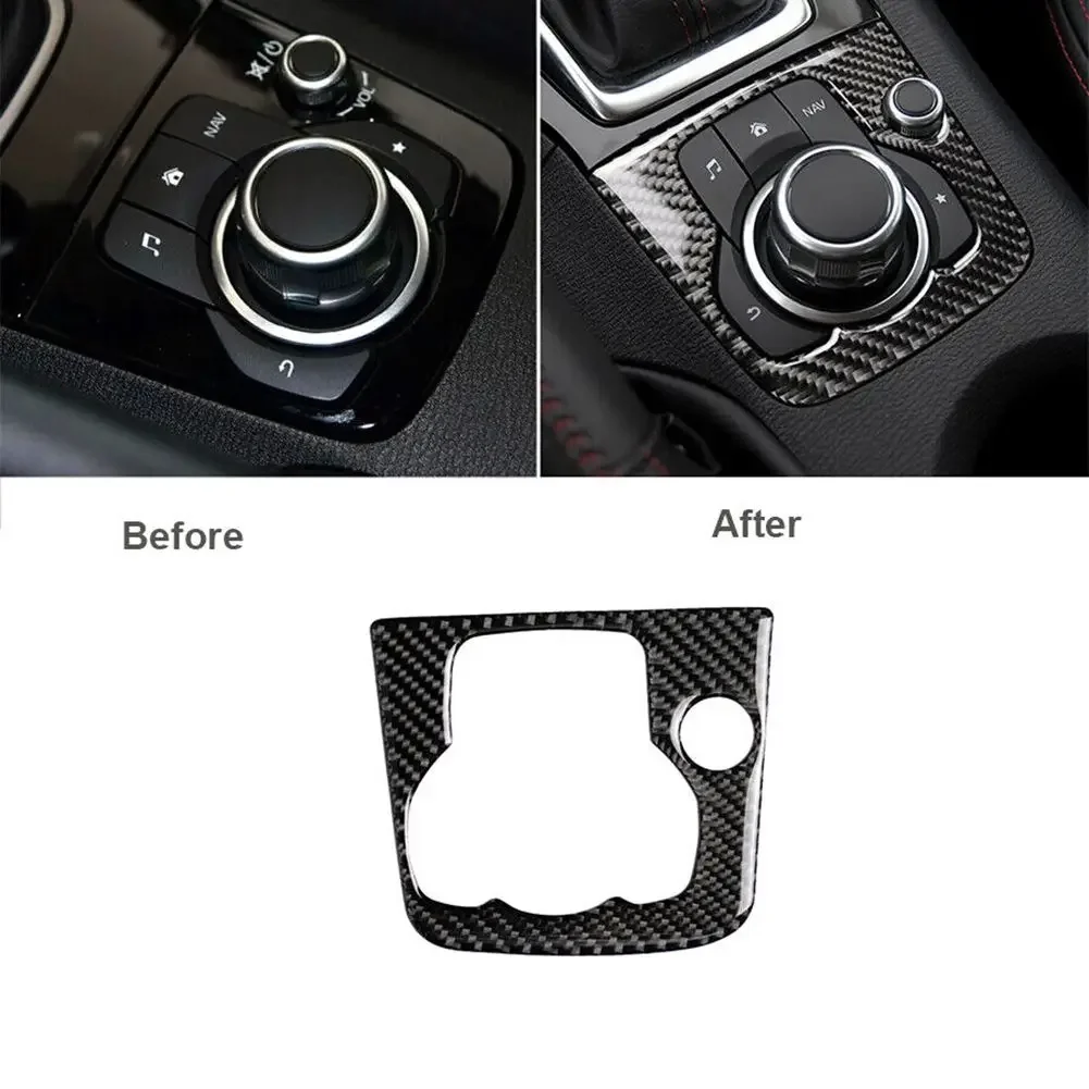 Carbon-Fiber-Center-Console-Multimedia-Panel-Trim-Fit-For-MAZDA-3-Axela ...