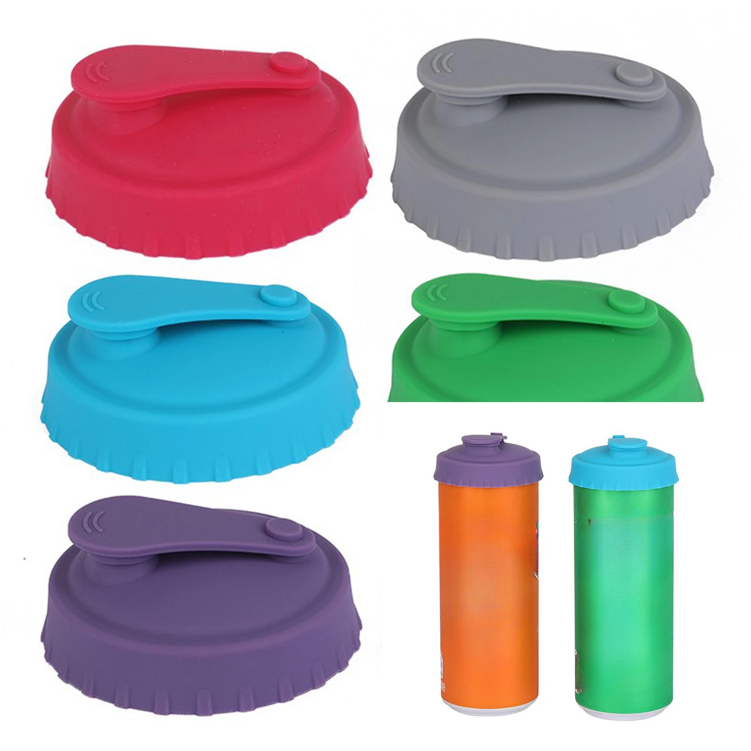 2PCS-Tin-Can-Cup-Cover-Reusable-Soda-Lid-Cover-Protector-Silicone-Can ...