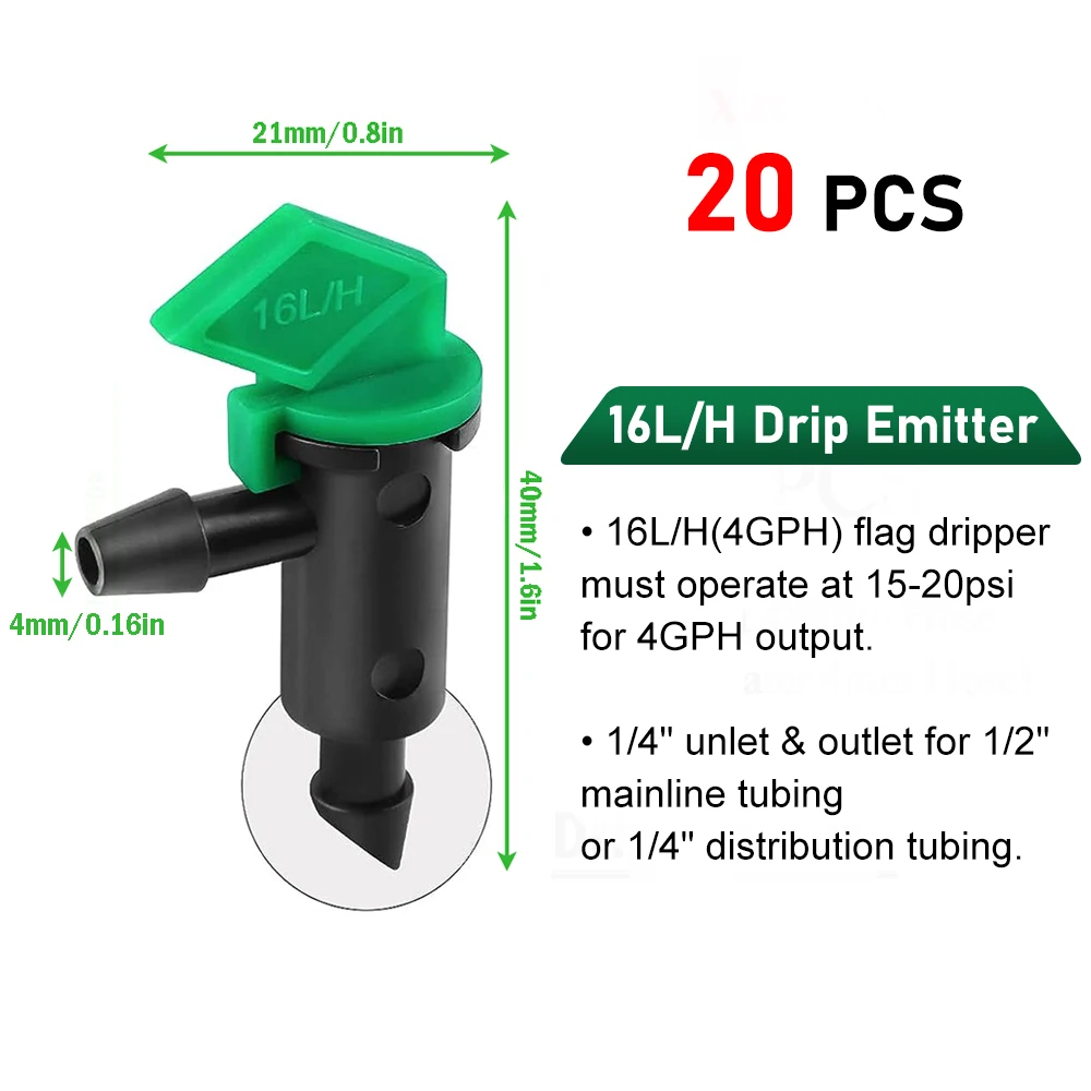 Sprinkler Head 40 PCS Garden Flag Drippers - 4 Liter/Hour Irrigation ...