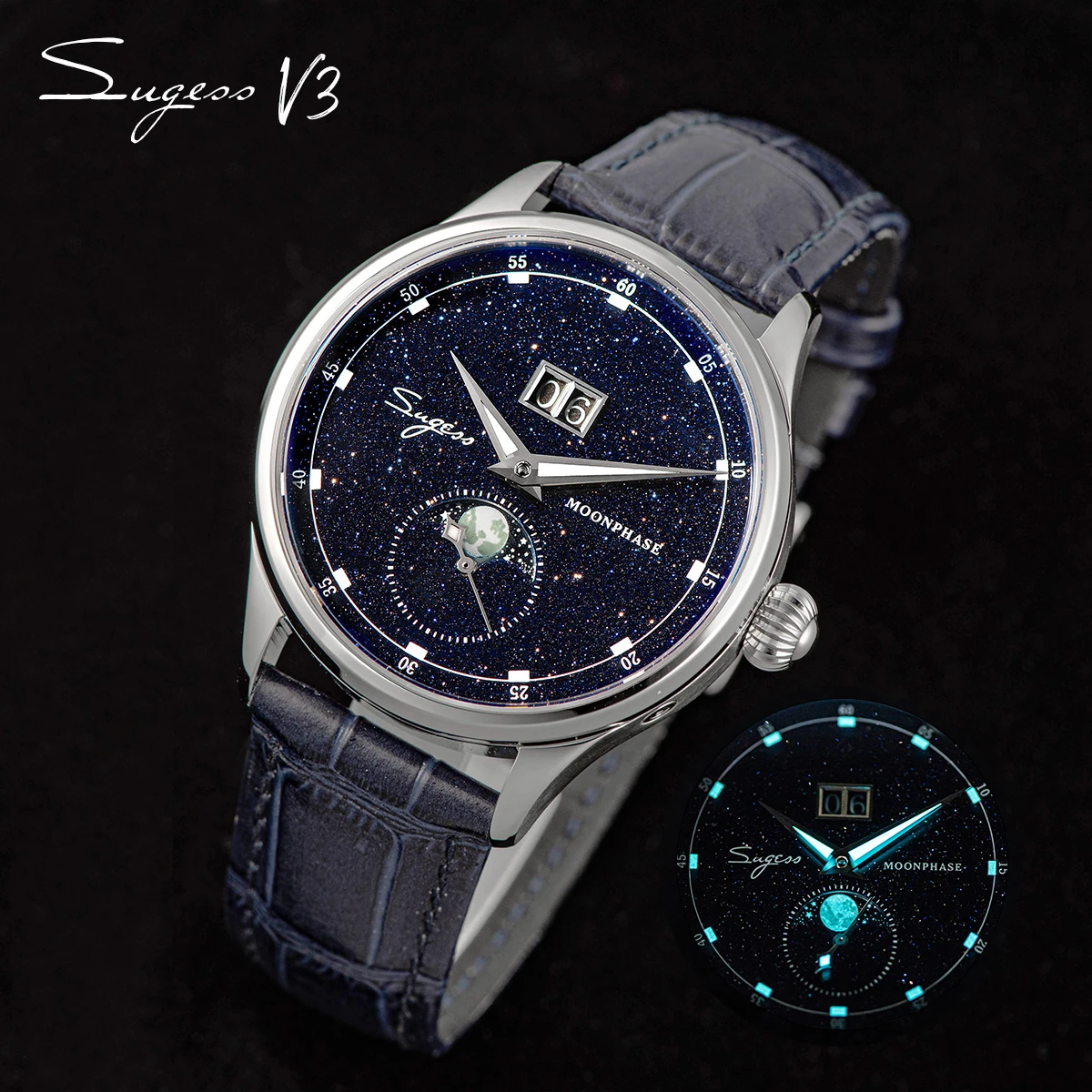 Sugess Seagull ST2528 Movement Mechanical Wristwatch Men Watch Luxury ...