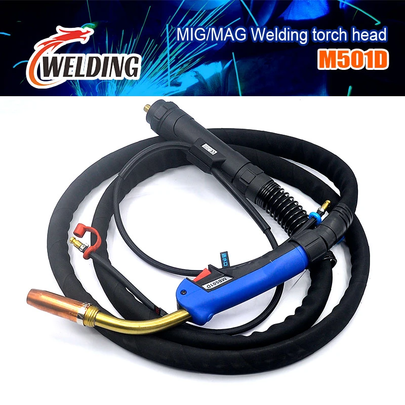 MIG CO2 Binzel Series 501D Water Cooled Mixed Gases Rating and 3M/4M/5M Length MIG Welding Torch ...