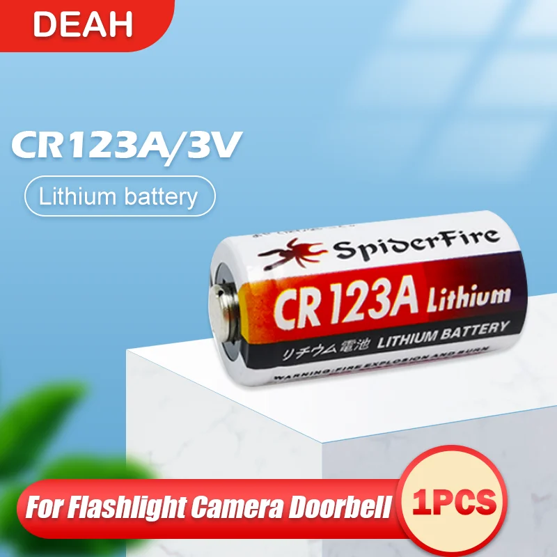 1PCS 3V 1300mAh CR123A 123A CR17345 DL123A Lithium Battery For Digital ...