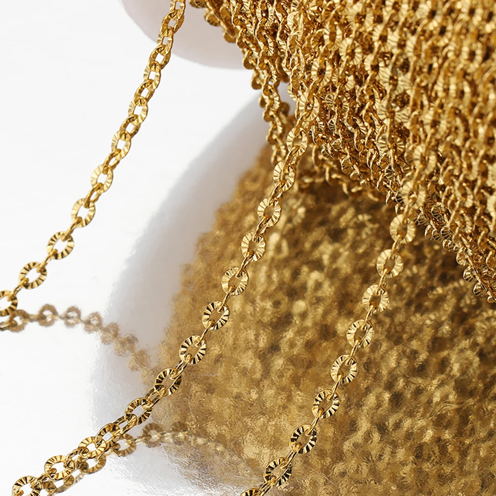 2Meters-No-Fade-Stainless-Steel-Gold-Color-Textured-Cable-O-Shape-Chain ...
