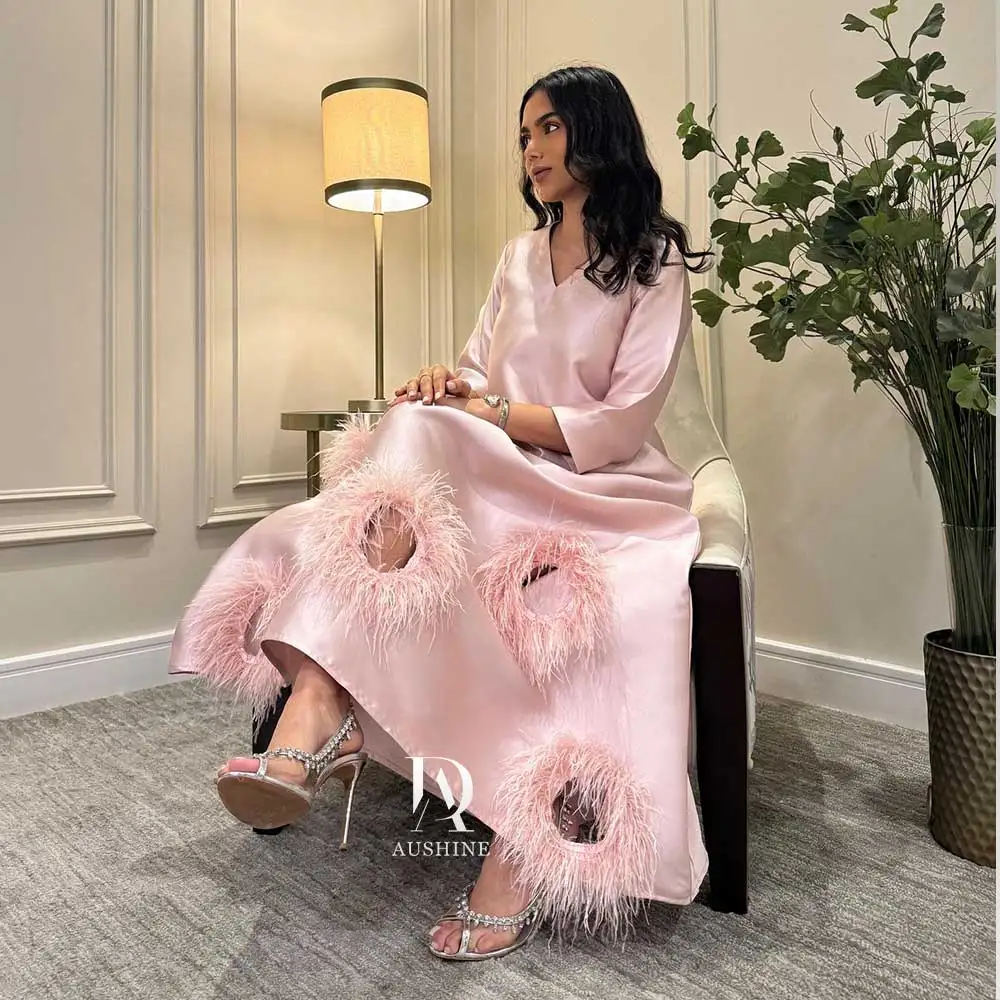 Aushine-Dress-Ankle-Length-Luxury-Birthday-Evening-Dress-Half-Sleeves-Summer-Elegant-Wedding ...