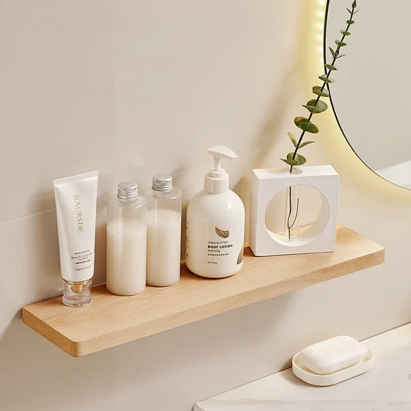 Durable-Beech-Aluminum-Bathroom-Shelf-Washstand-Storage-Solution-with ...