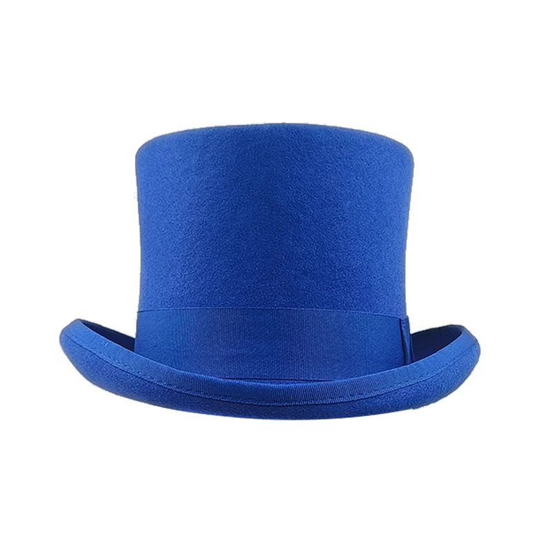Blue-Men-Women-Hat-100-Wool-Magic-Hat-Top-Show-Gentleman-Bowler-Hat ...
