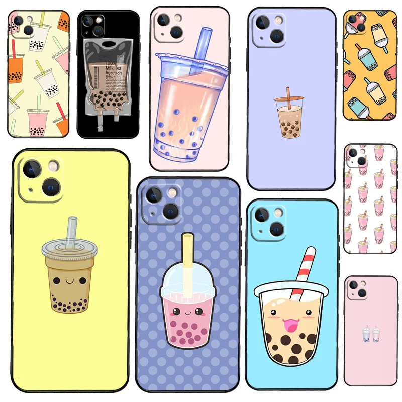 Boba Milk Tea Case For iPhone 11 12 13 14 15 16 Pro Max Mini X XR XS ...