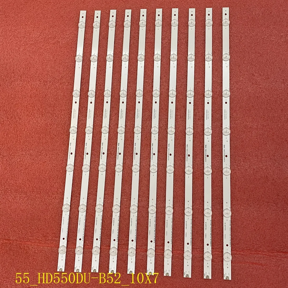 10pcs LED Backlight 7LED Strip For TV Hisense 55K3300UW 55_HD550DU-B52 ...