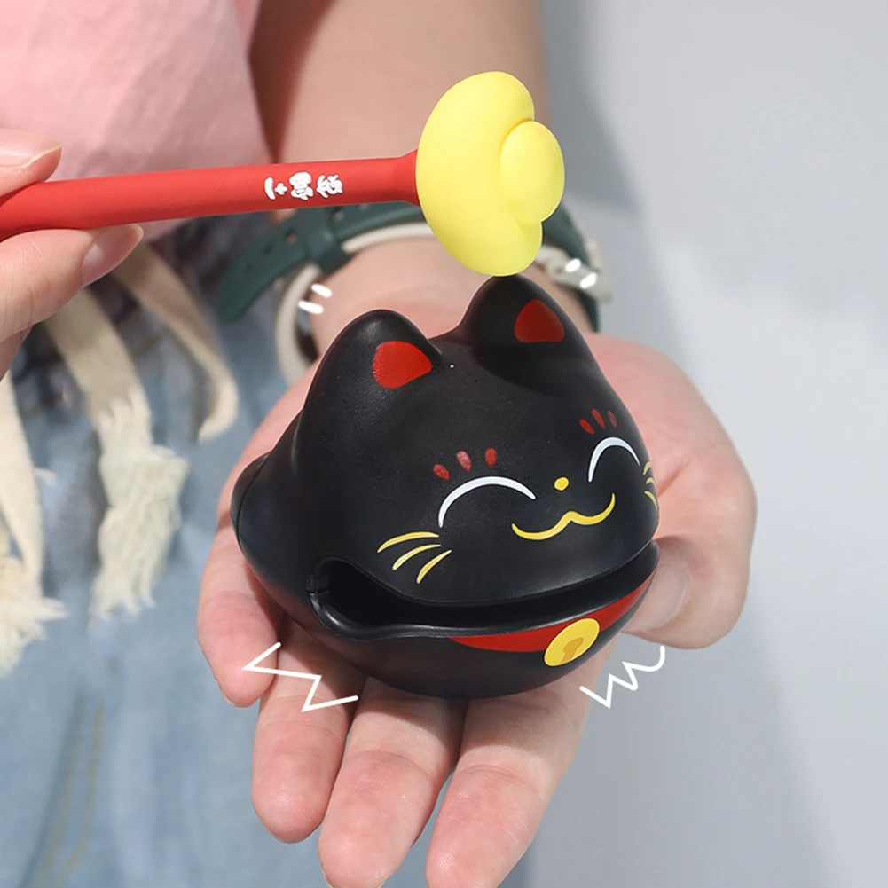 1-Pc-Zen-Block-Drum-Mokugyo-Lucky-Cat-Shape-Wood-Fish-Temple-Block ...